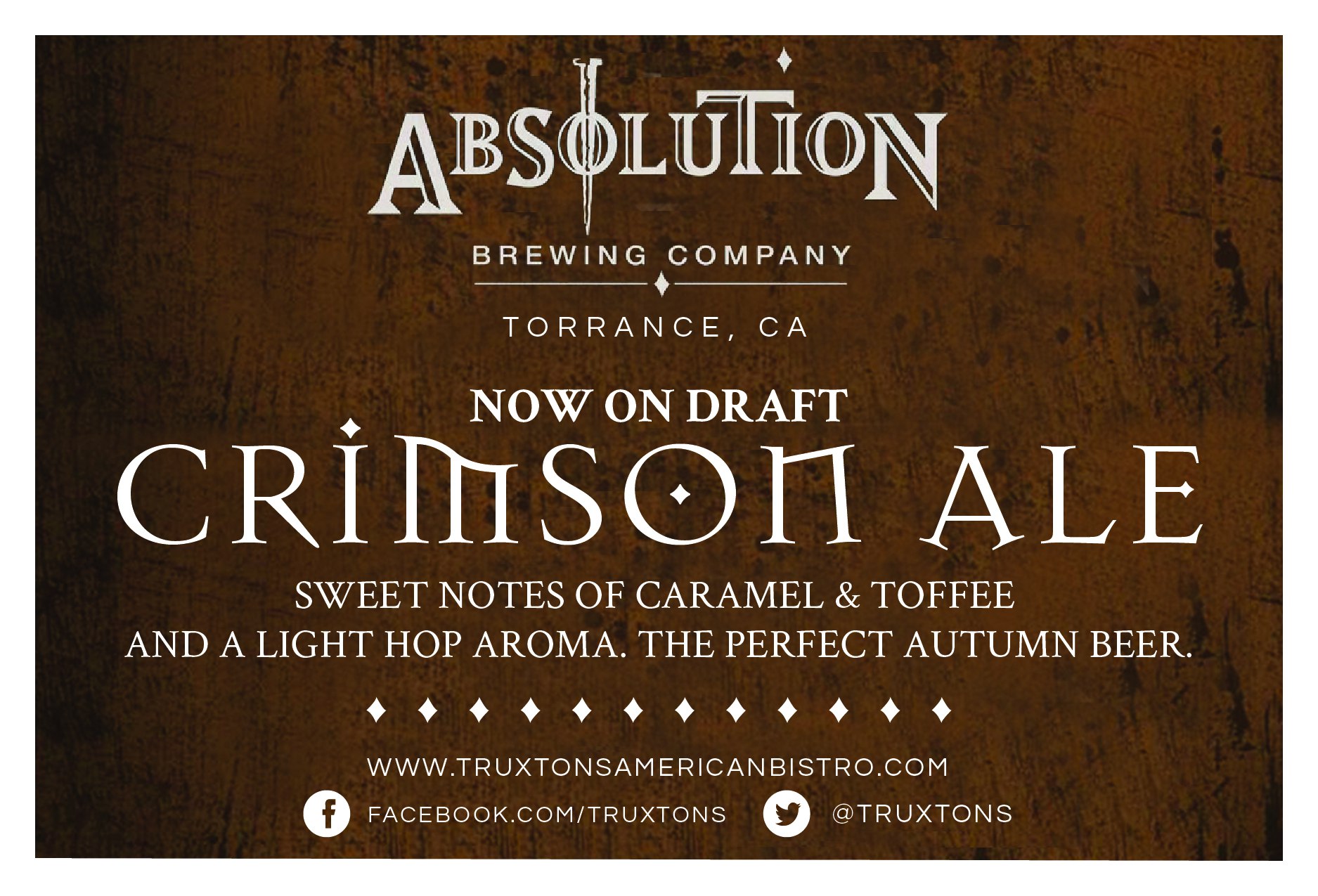 Absolution Crimson Ale Now on Tap – Truxton's American Bistro